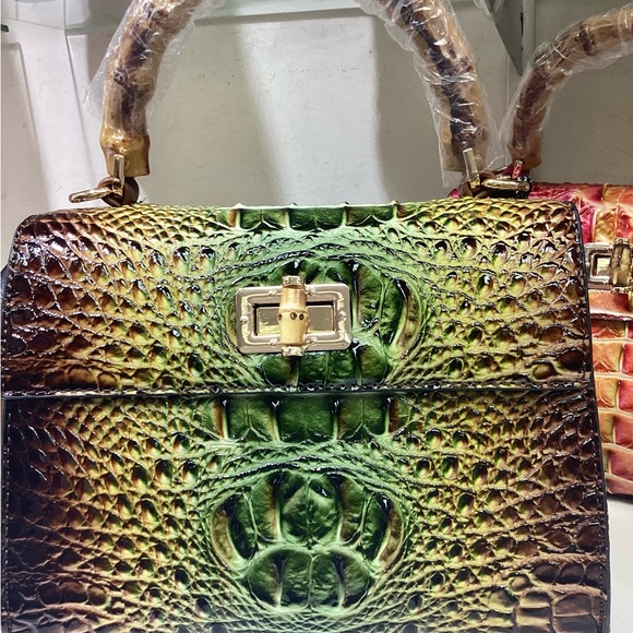 Bags | Fashion Elegant Green Pattern Handbag | Poshmark